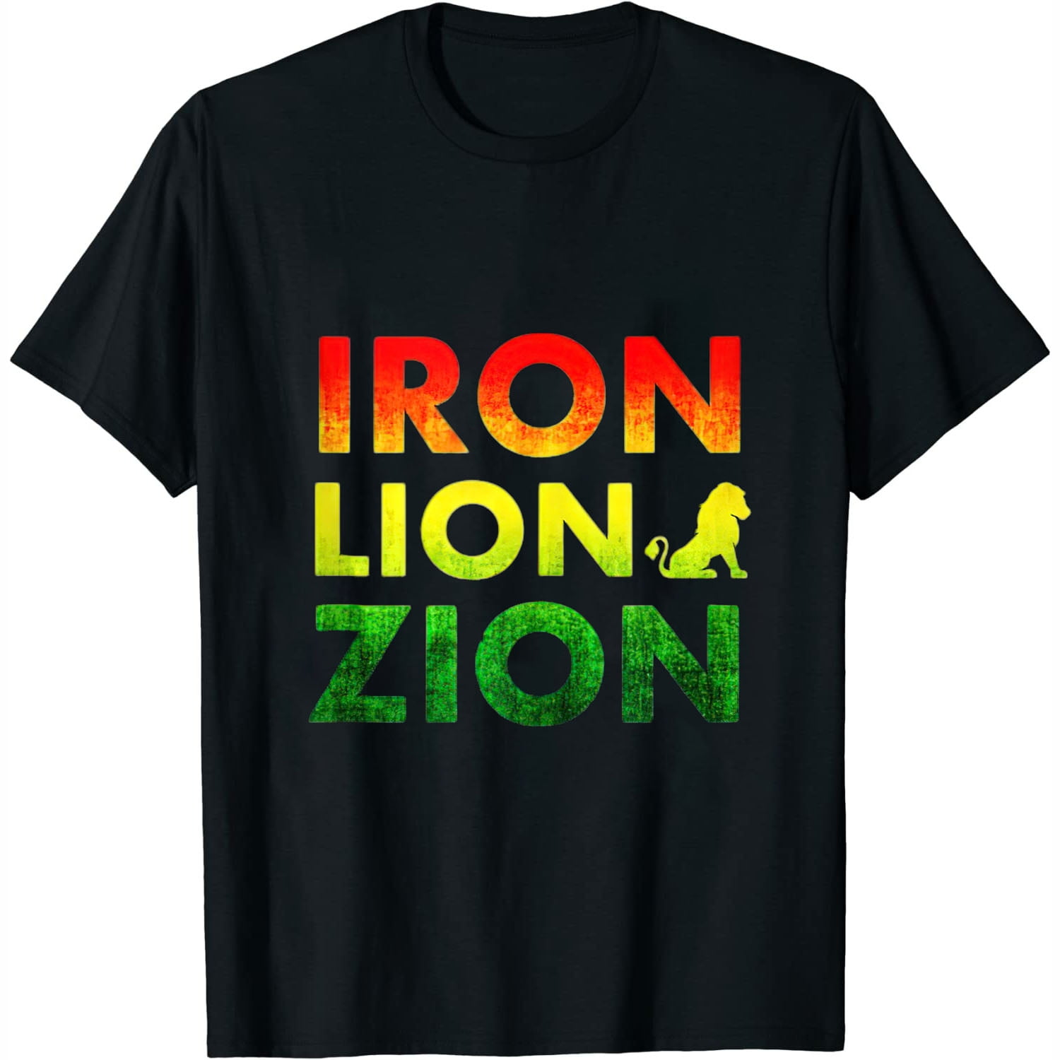Iron Lion Zion Rasta Reggae Jamaican Rasta T Shirt Black Small - Walmart.com