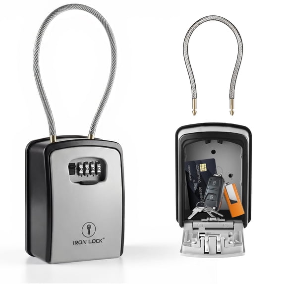 Iron Lock, Key Lock Box, XXL, Gray Heavy Duty Metal Waterproof ...