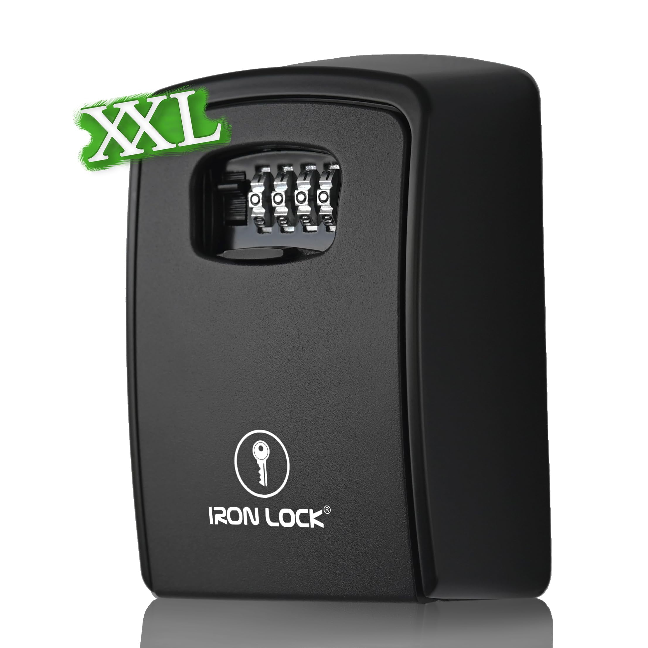 Iron Lock® - XXL Key Lock Box Wall Mount Keys 4 Digit Combination with Resettable Code with A B ...
