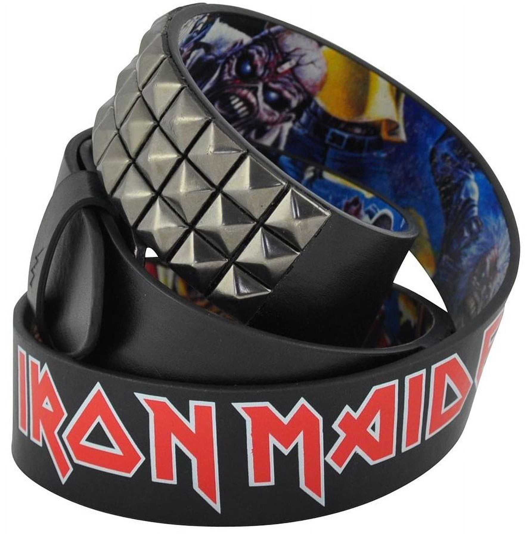 Iron Maiden Cover Stud Leather Belt [Black] - Walmart.com