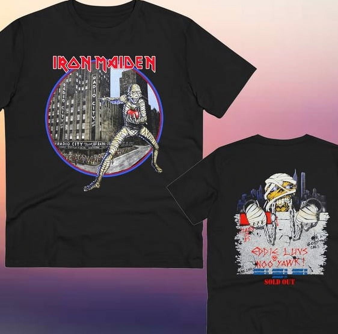 Iron Maiden Eddie Luvs Noo Yawk 1985 Tour T-shirt - Walmart.com