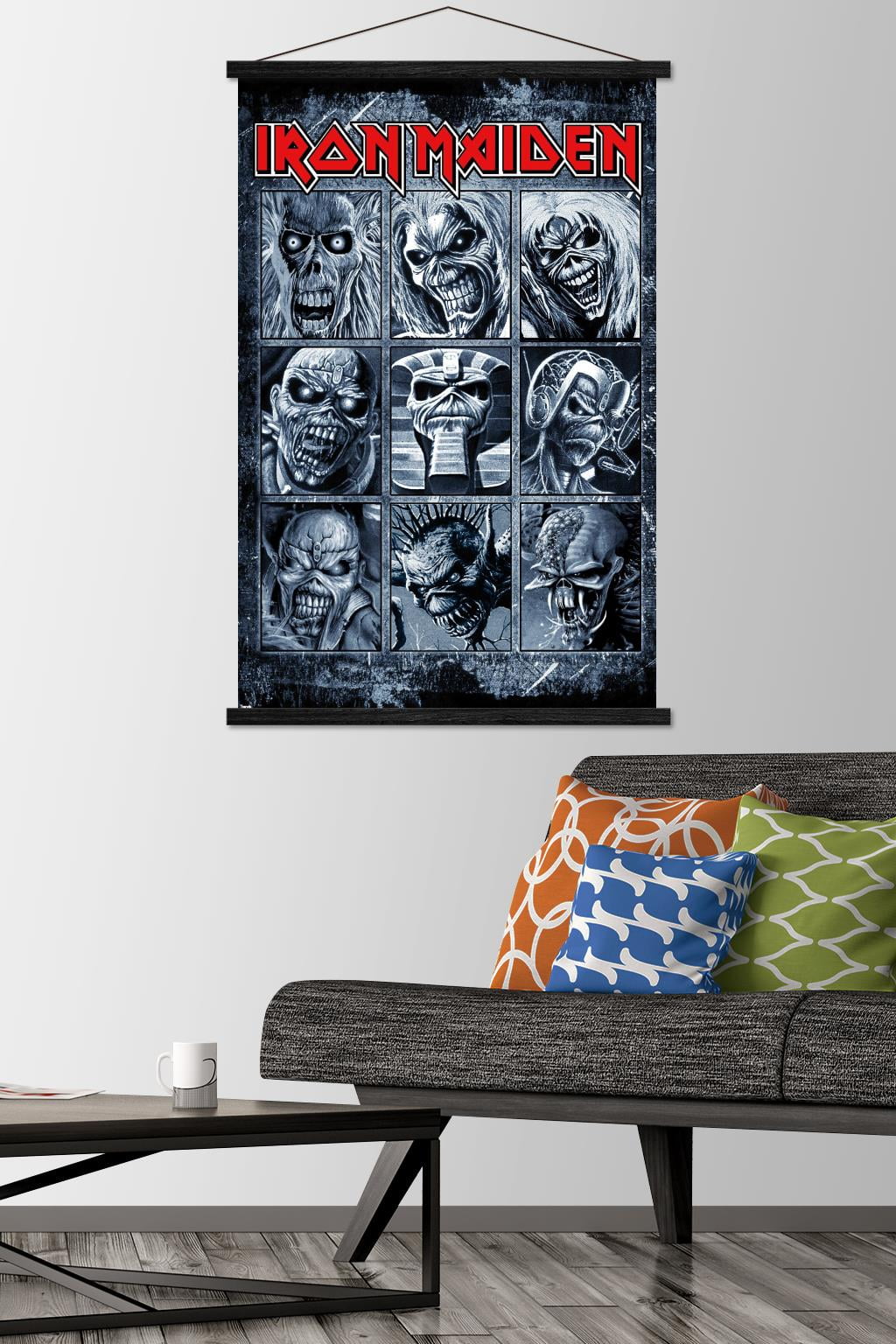 Iron Maiden - Grid Wall Poster with Wooden Magnetic Frame, 22.375" x 34 ...