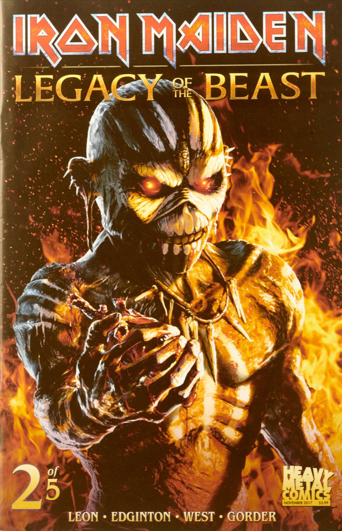 Iron Maiden: Legacy of the Beast #2C VF ; Heavy Metal Comic Book ...