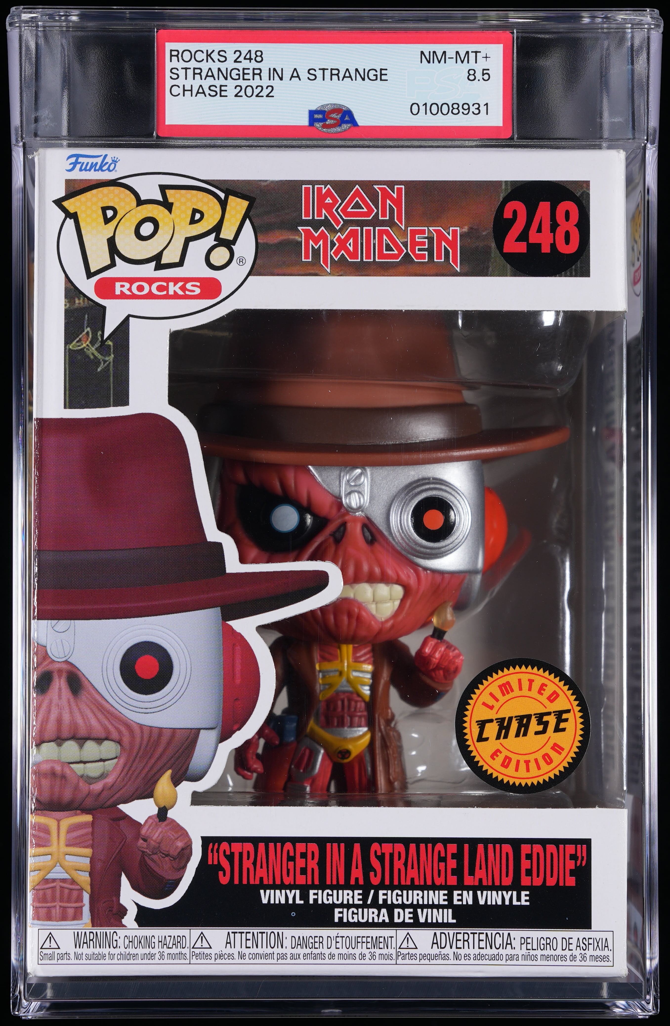 Iron Maiden, PSA Graded 8.5 NM-MT+, Stranger in a Strange Land Eddie ...