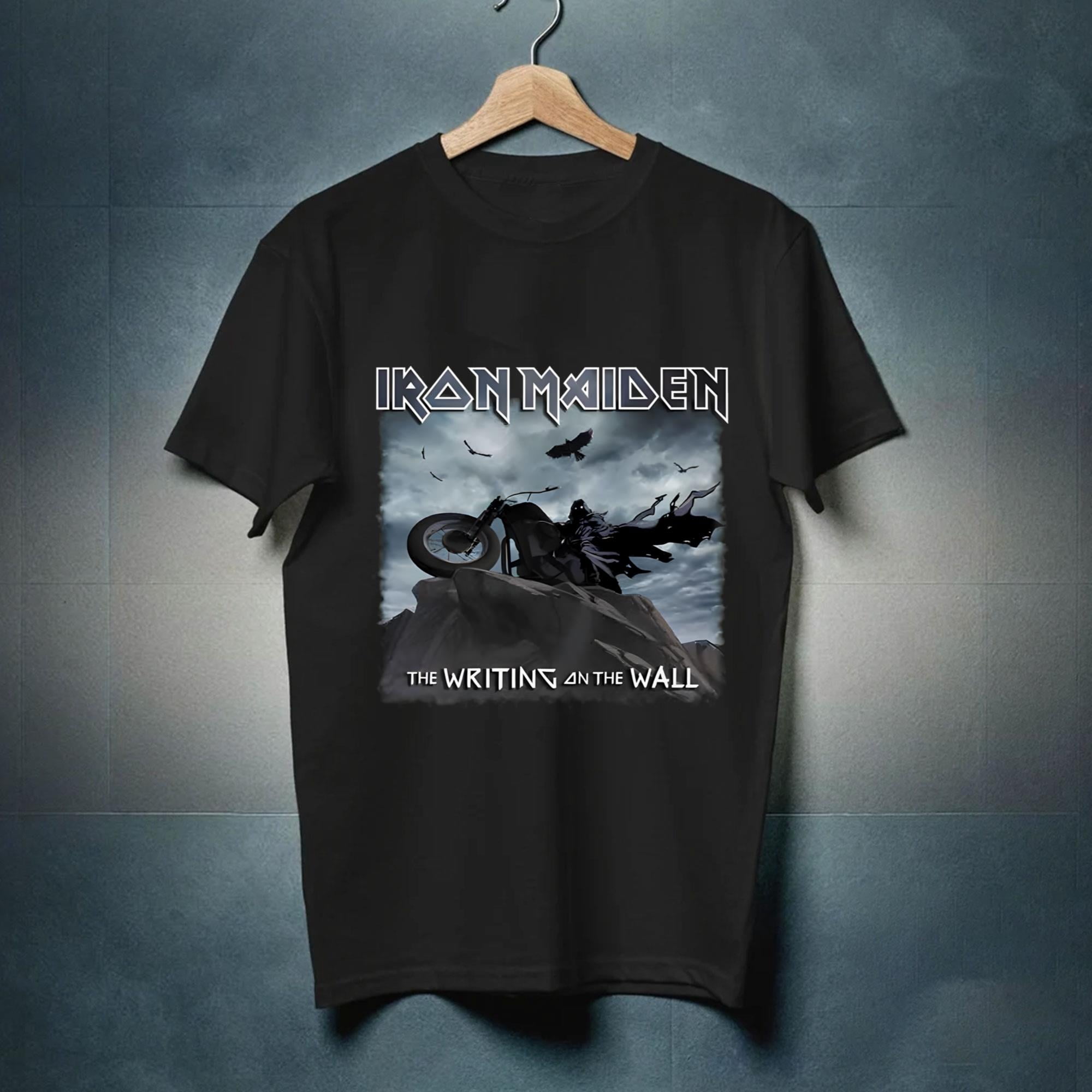 Iron Maiden The Writing On The Wall Single Cover Black T-Shirt OFFICIAL ...