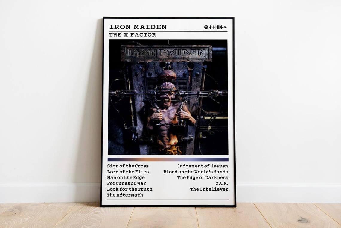 Iron Maiden 'The X Factor' Album : Metal Music Wall Art #355, Unframed ...