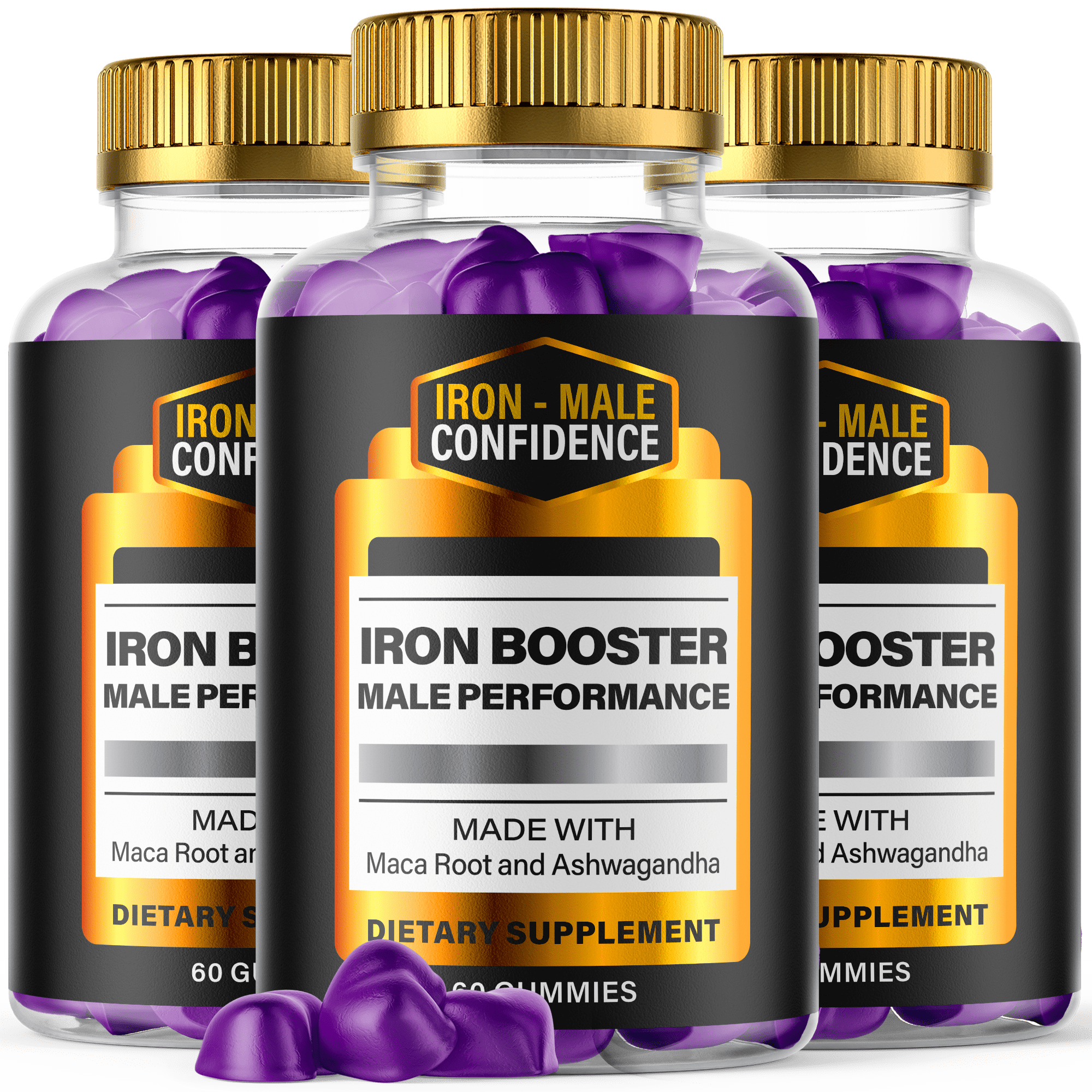 Iron Male Confidence Gummies for Men Advanced Formula Supplement 180 ...