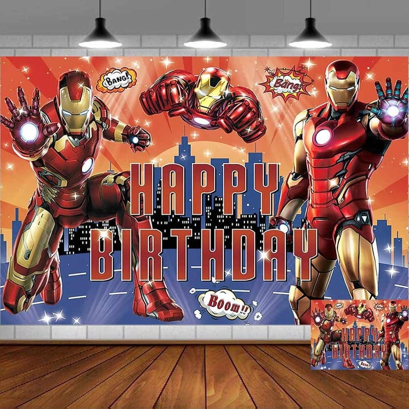 Iron Man Backdrop Banner Party Supplies Poster Movie Theme Background ...