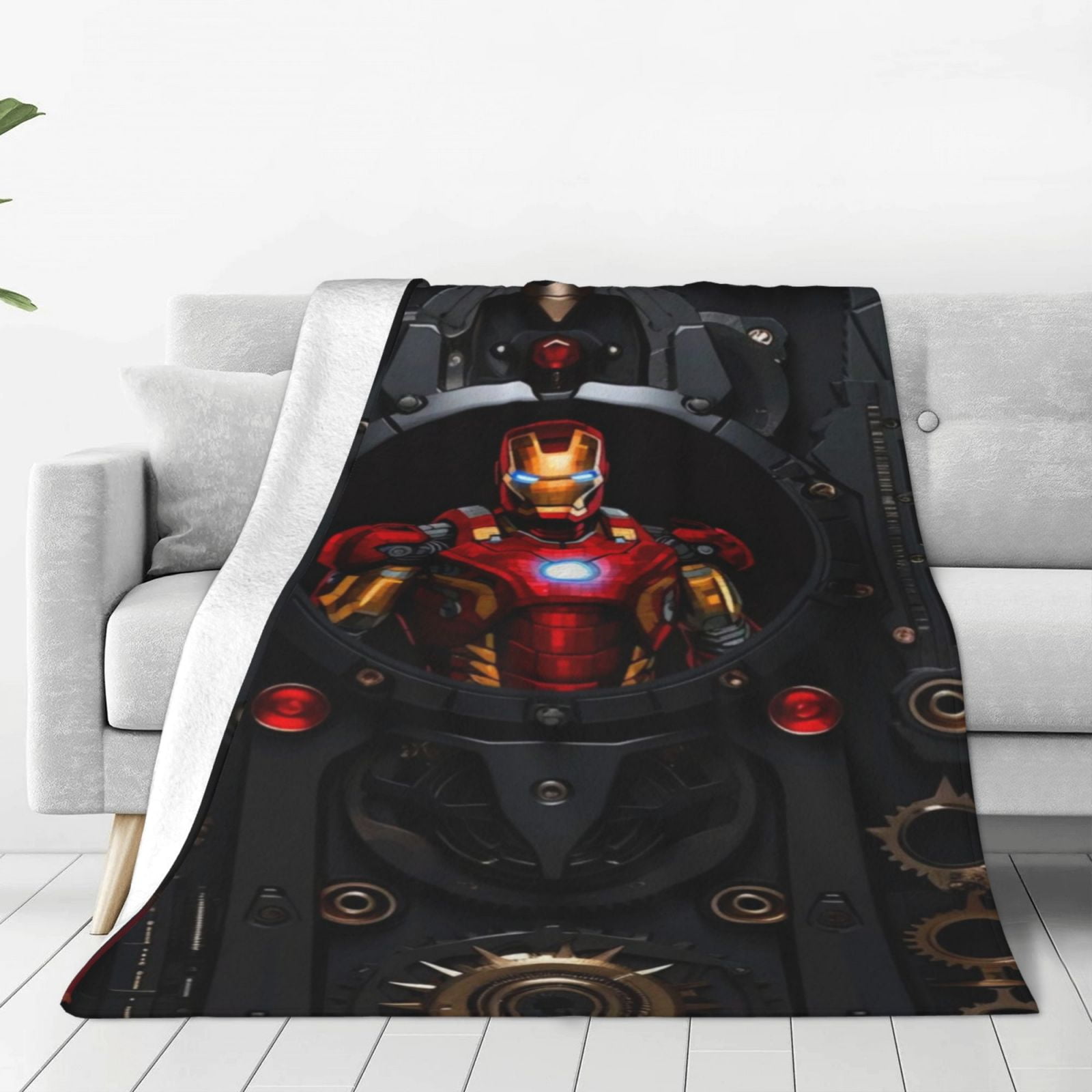 Iron Man Blanket Anime Soft Micro Fleece Blanket All Season Lightweight ...