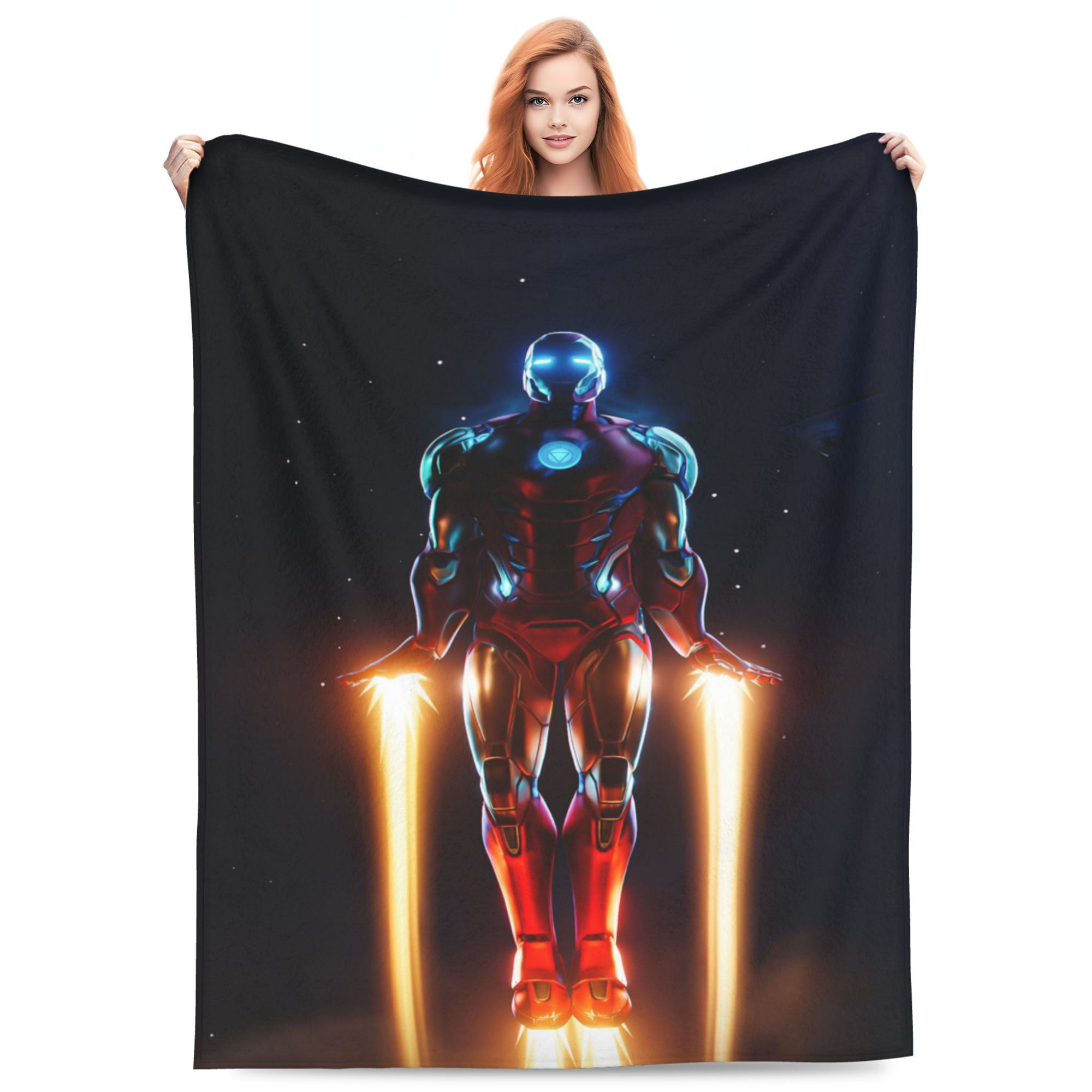 Iron Man Blanket Ultra Soft Flannel Throw Blanket Lightweight Warm Cozy ...