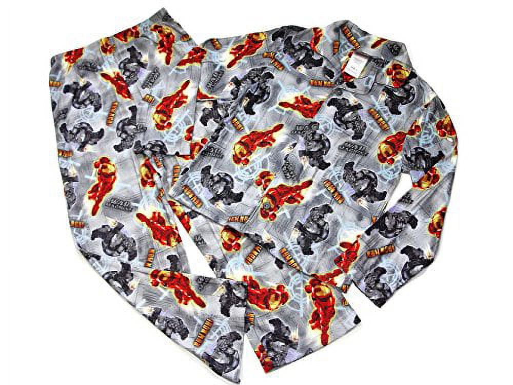 Iron Man Boy's War Machine Armor Mark 1 Flannel Pajama Set, Size 8 ...