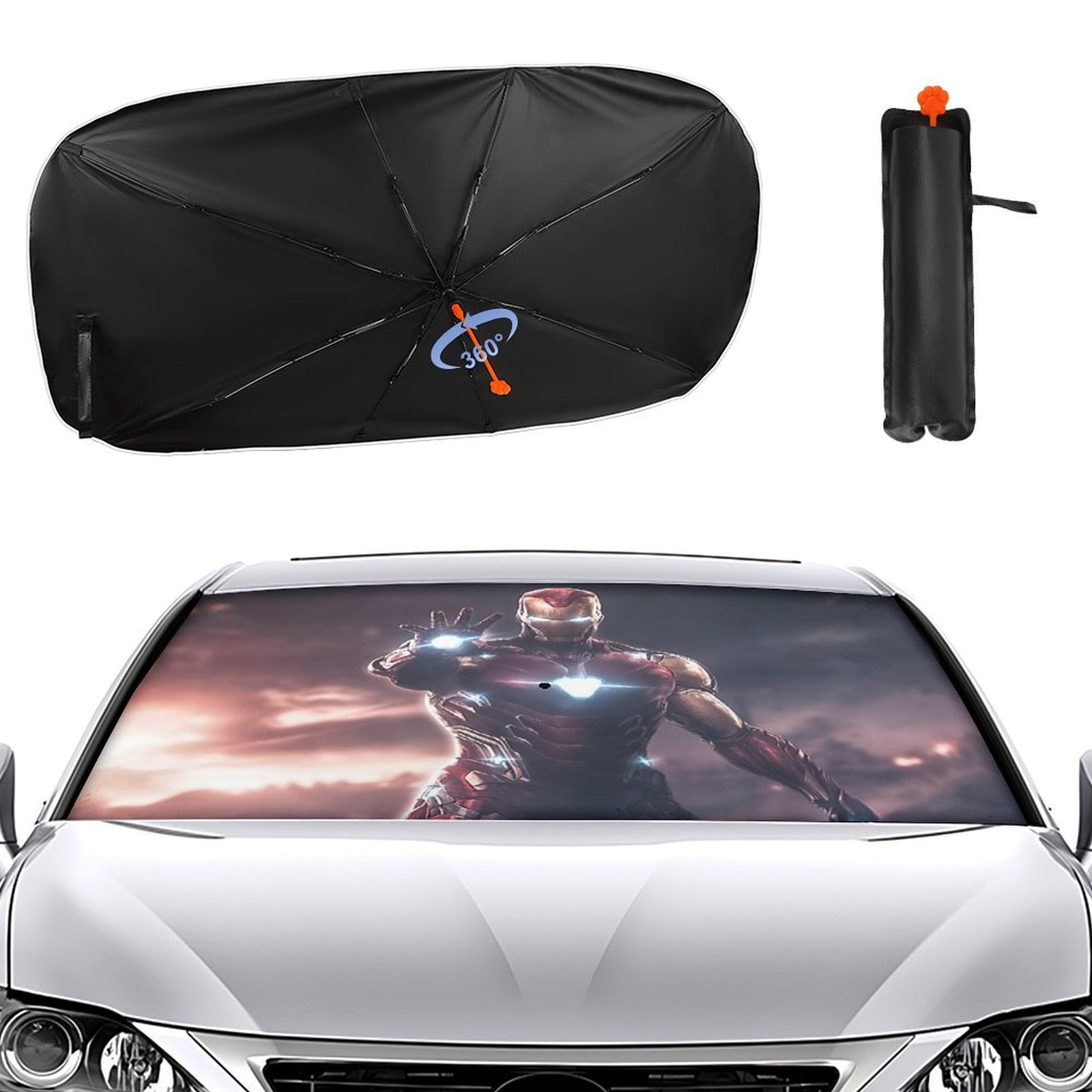 Iron Man Car Umbrella Windshield Sun Shade, Windshield Cover Sunshade ...