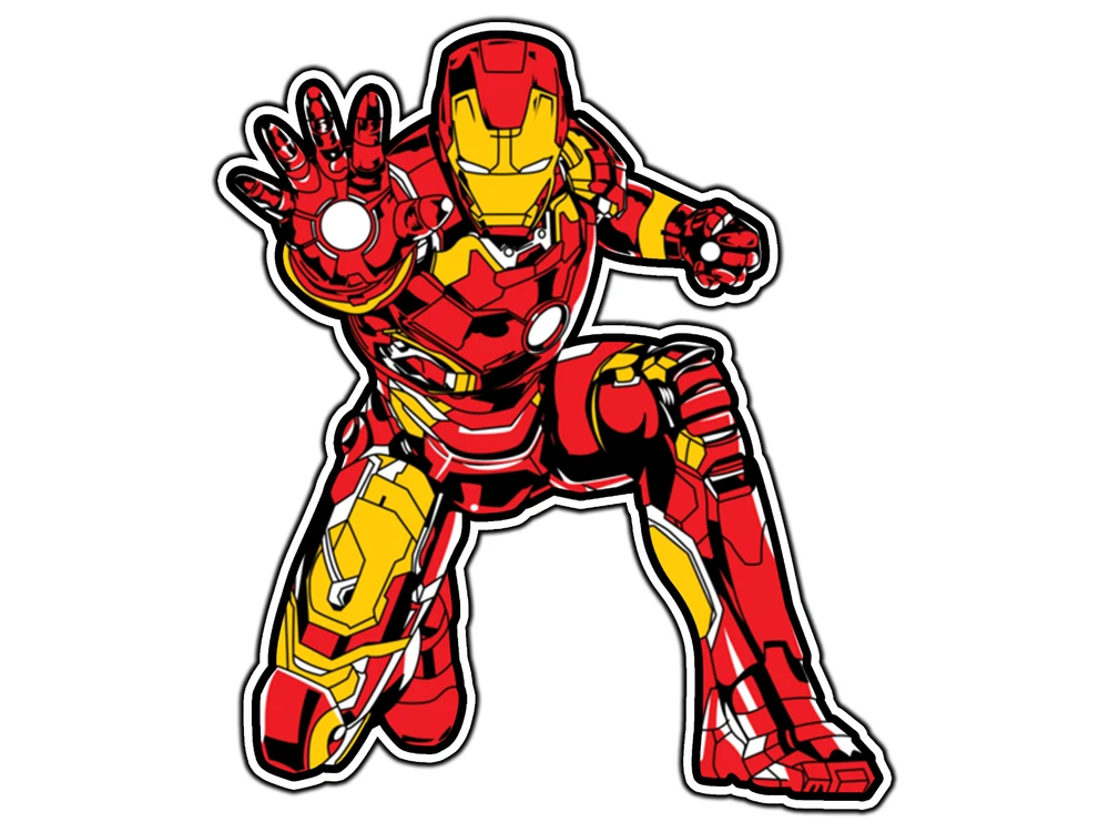 Iron Man Detailed Cartoon #1 Sticker Cartoon Sticker, Phone Decal Water ...