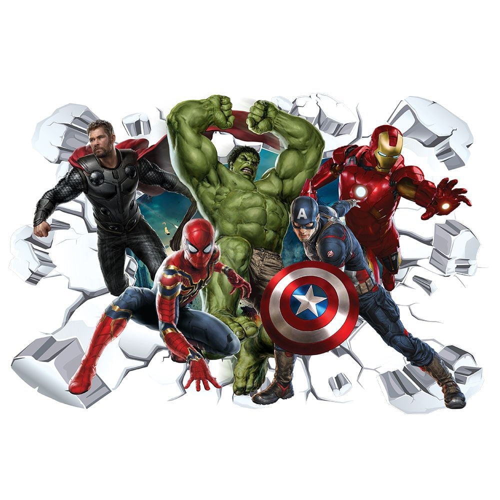 Iron Man Hulk Wall Stickers 3D Wall Stickers Children's Wall Stickers ...