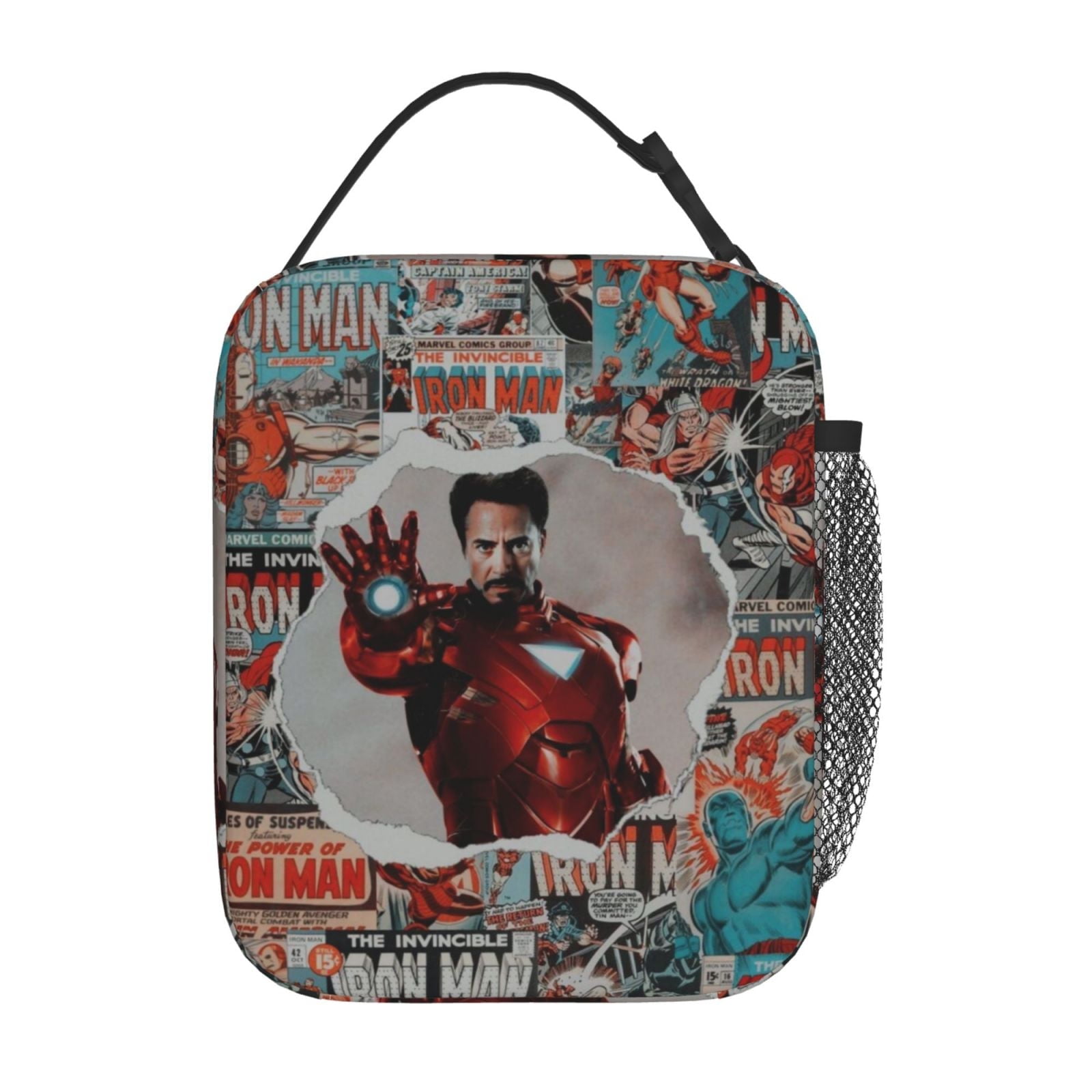 Iron Man Insulated Lunch Box Reusable Thermal Cooler Lunch Bag Work ...