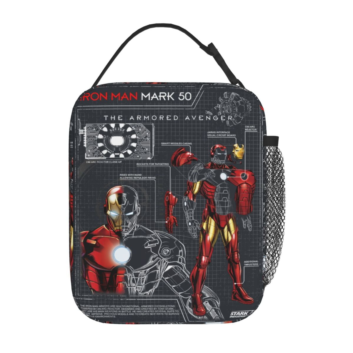Iron Man Insulated Lunch Box Reusable Thermal Cooler Lunch Bag Work ...