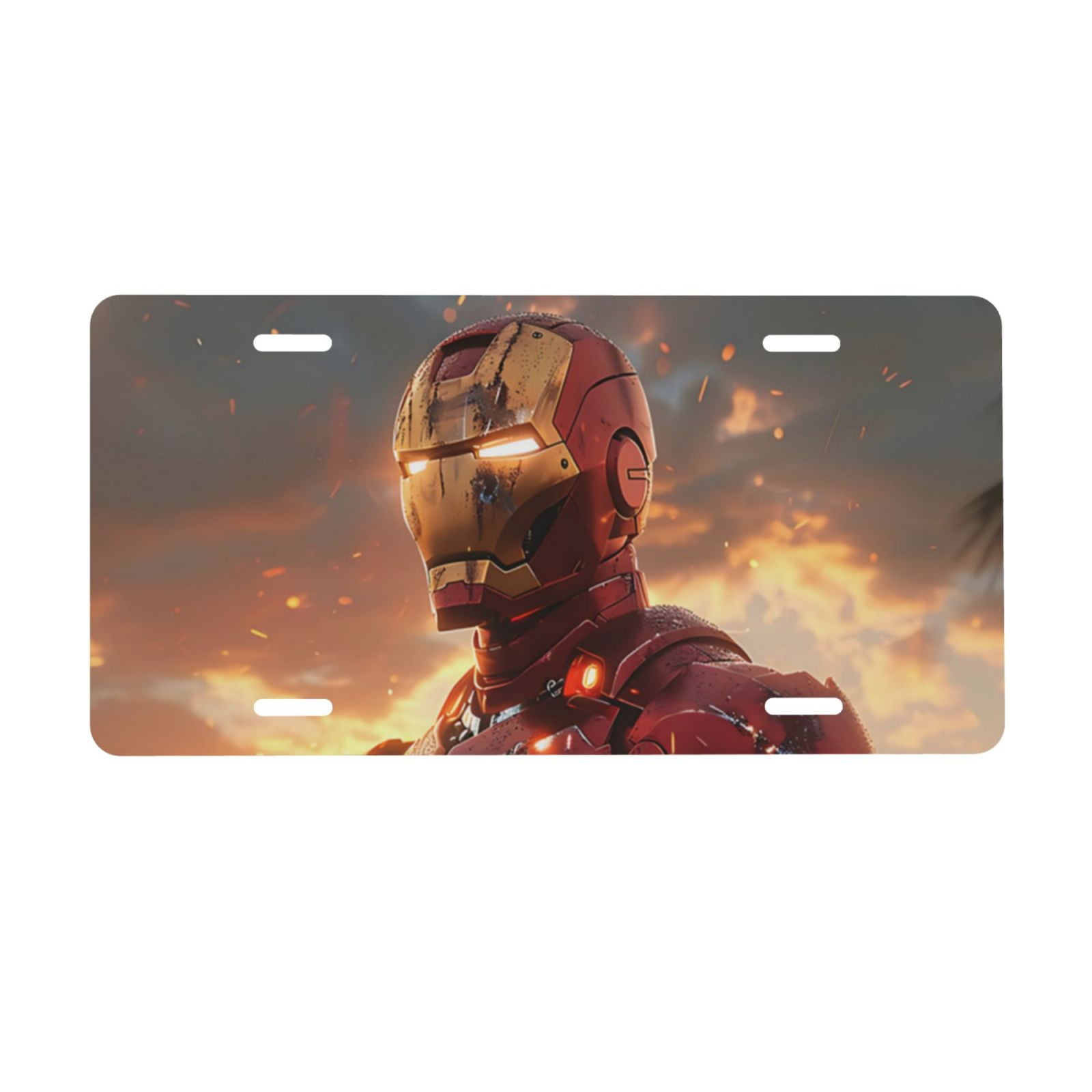 Iron Man License Plate, Car Front License Plates With 4 Holes, Metal ...