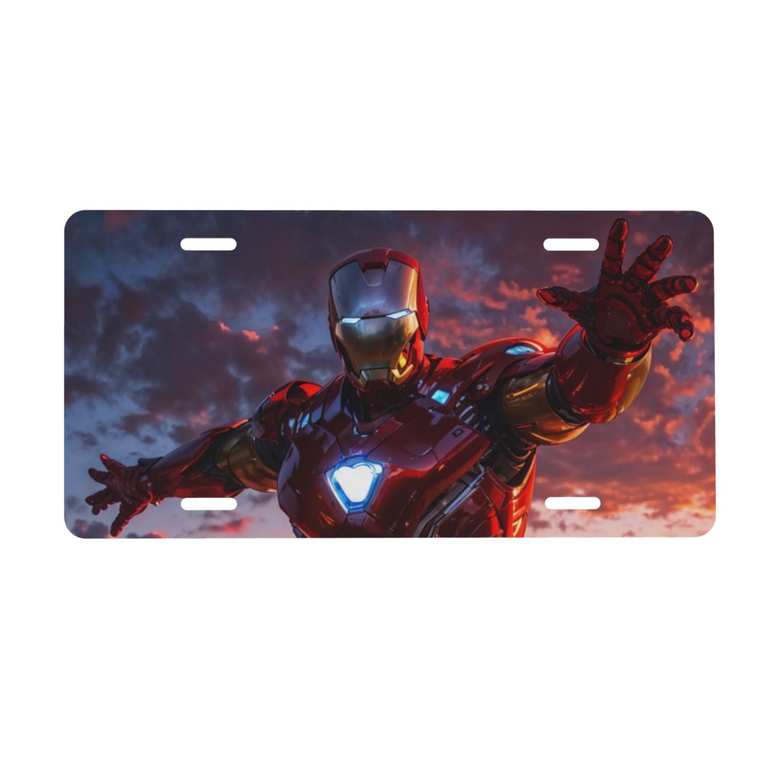 Iron Man License Plate, Car Front License Plates With 4 Holes, Metal ...