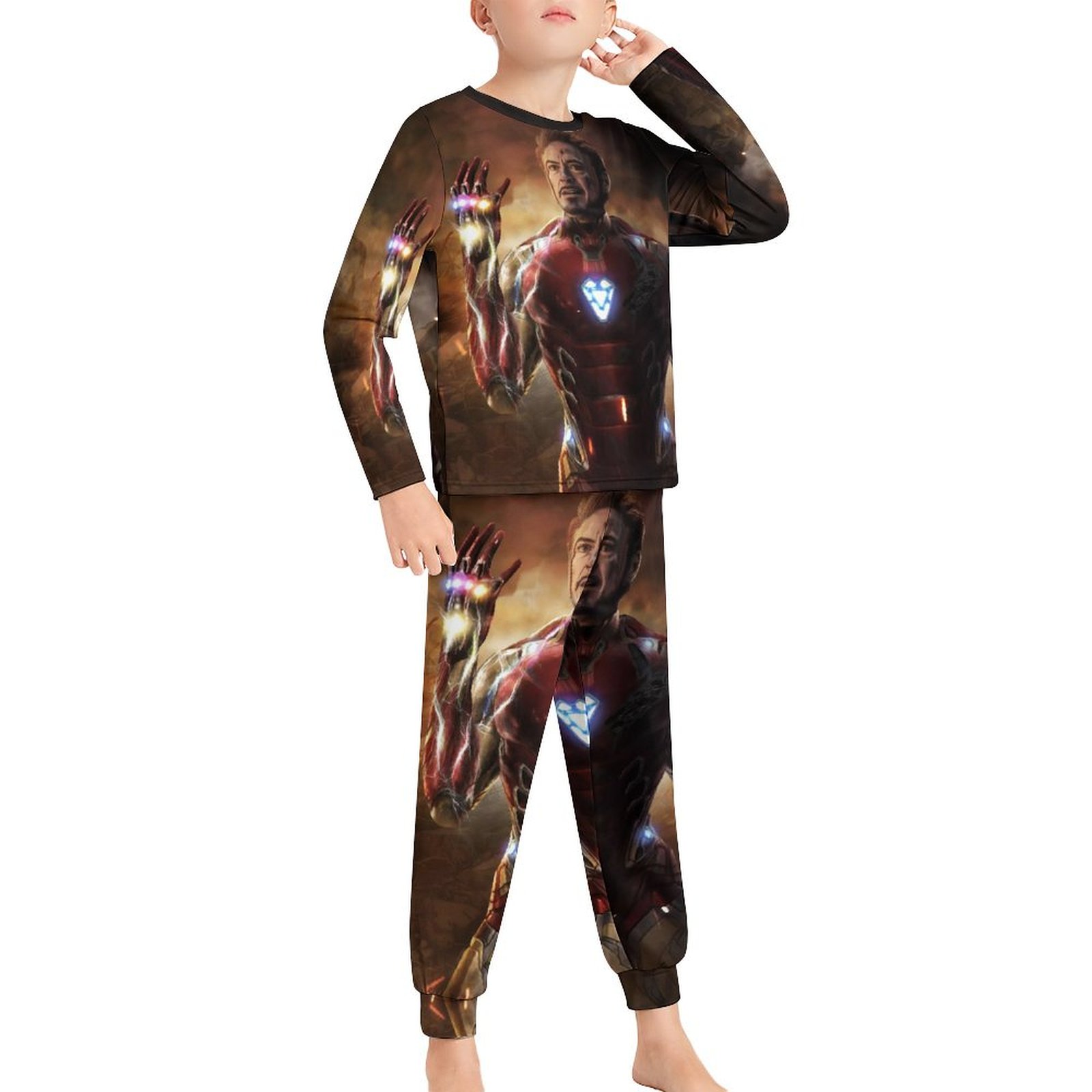 Iron Man Little Big Boys Girls Pajamas Set Long Sleeve Kids PJs ...