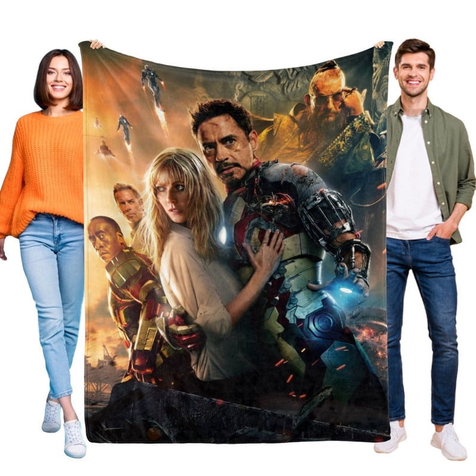 Iron Man Movie Blanket Soft Throw Blanket Micro Fleece Fuzzy Blankets ...