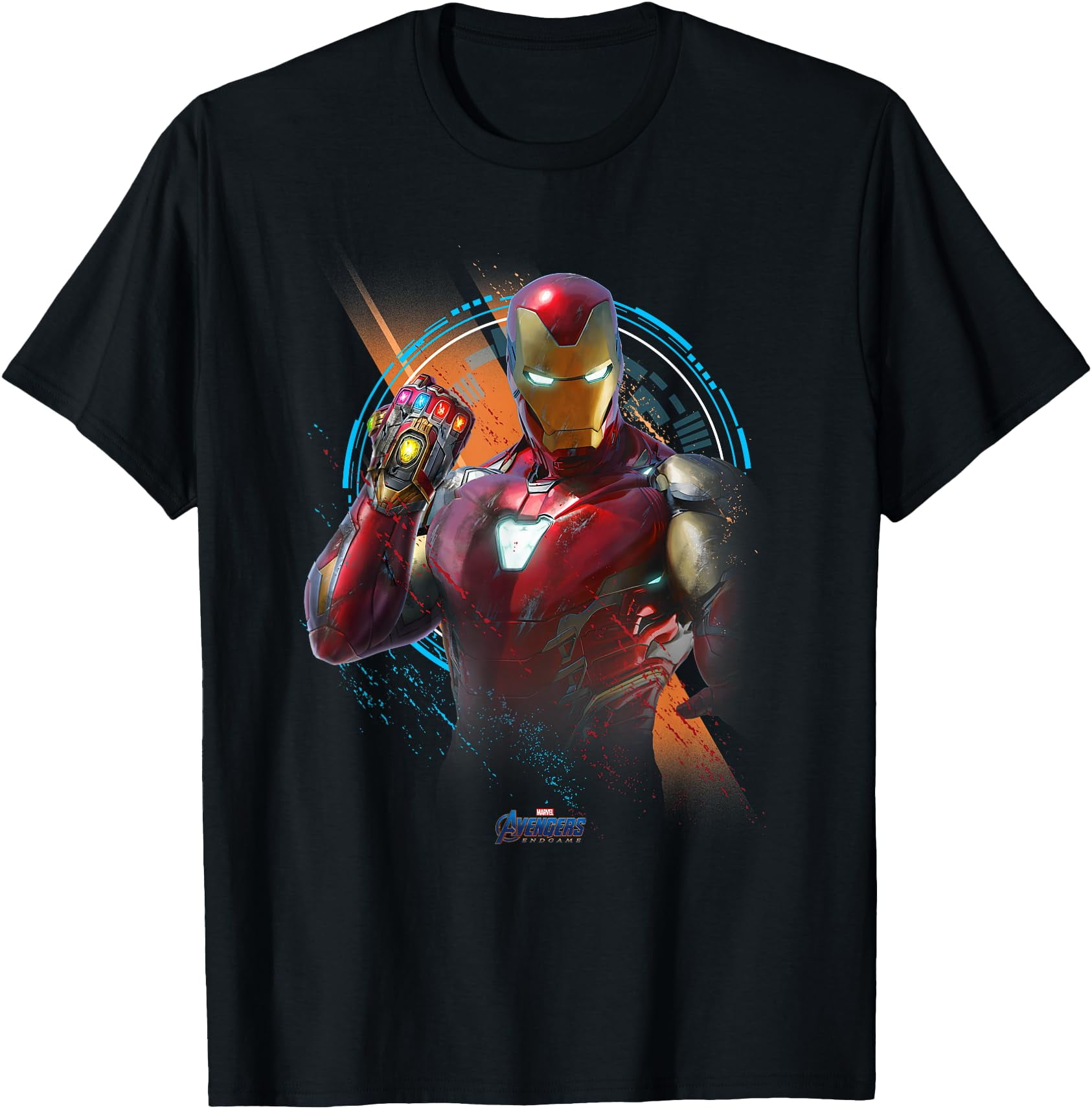 Iron Man Time Travel Platform Logo DTG Print Unisex T-Shirt,Black Color ...