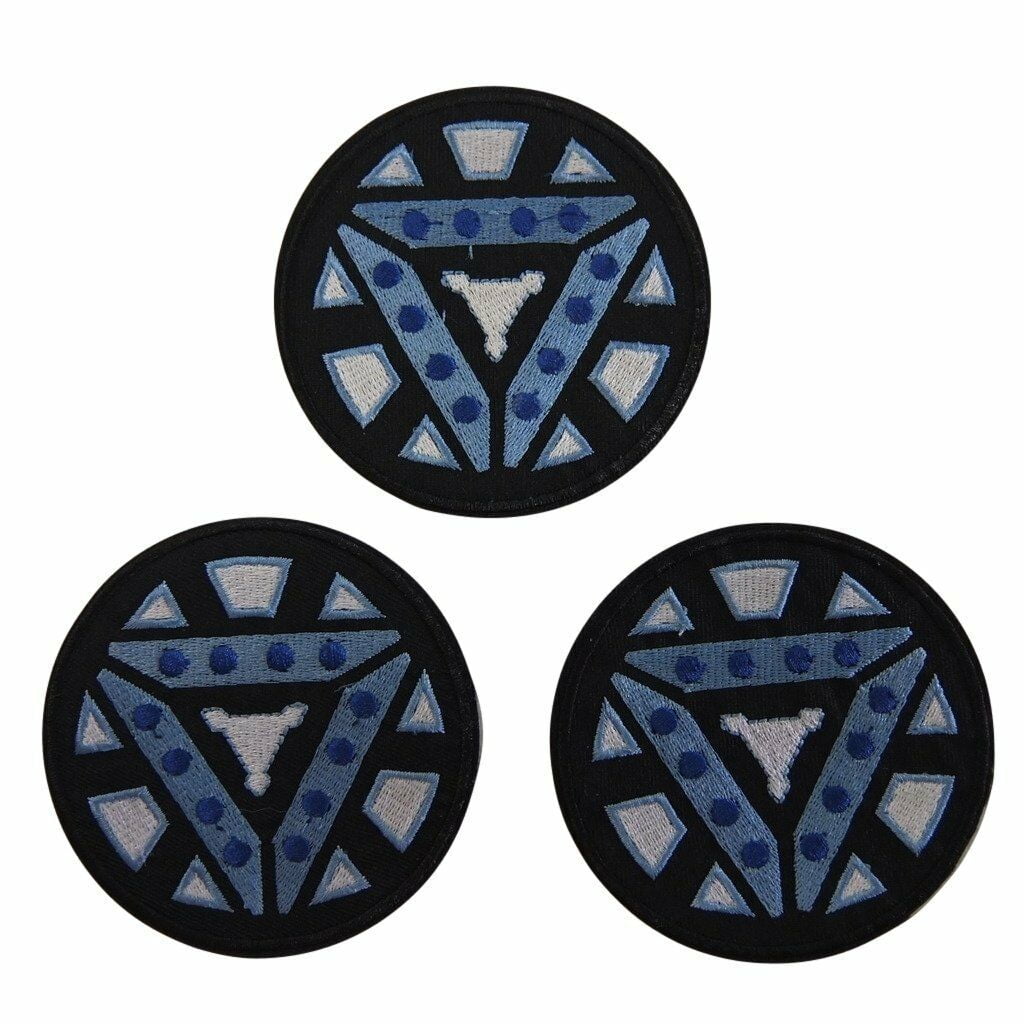 Iron Man Tony Stark's Arc Reactor Embroidered Patch Set of 3 - Walmart.com
