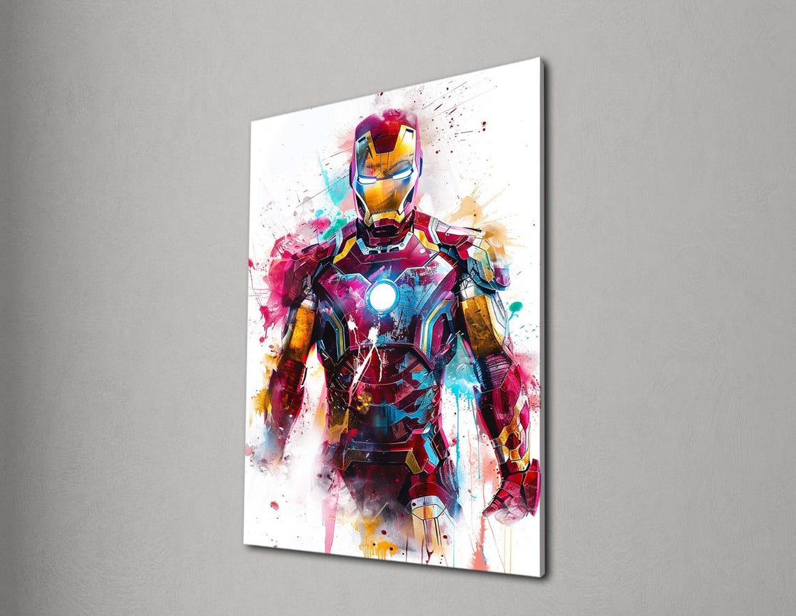 Iron Man Wall Art Print, Superhero, Colorful Marvel Decor, Hero Comic ...