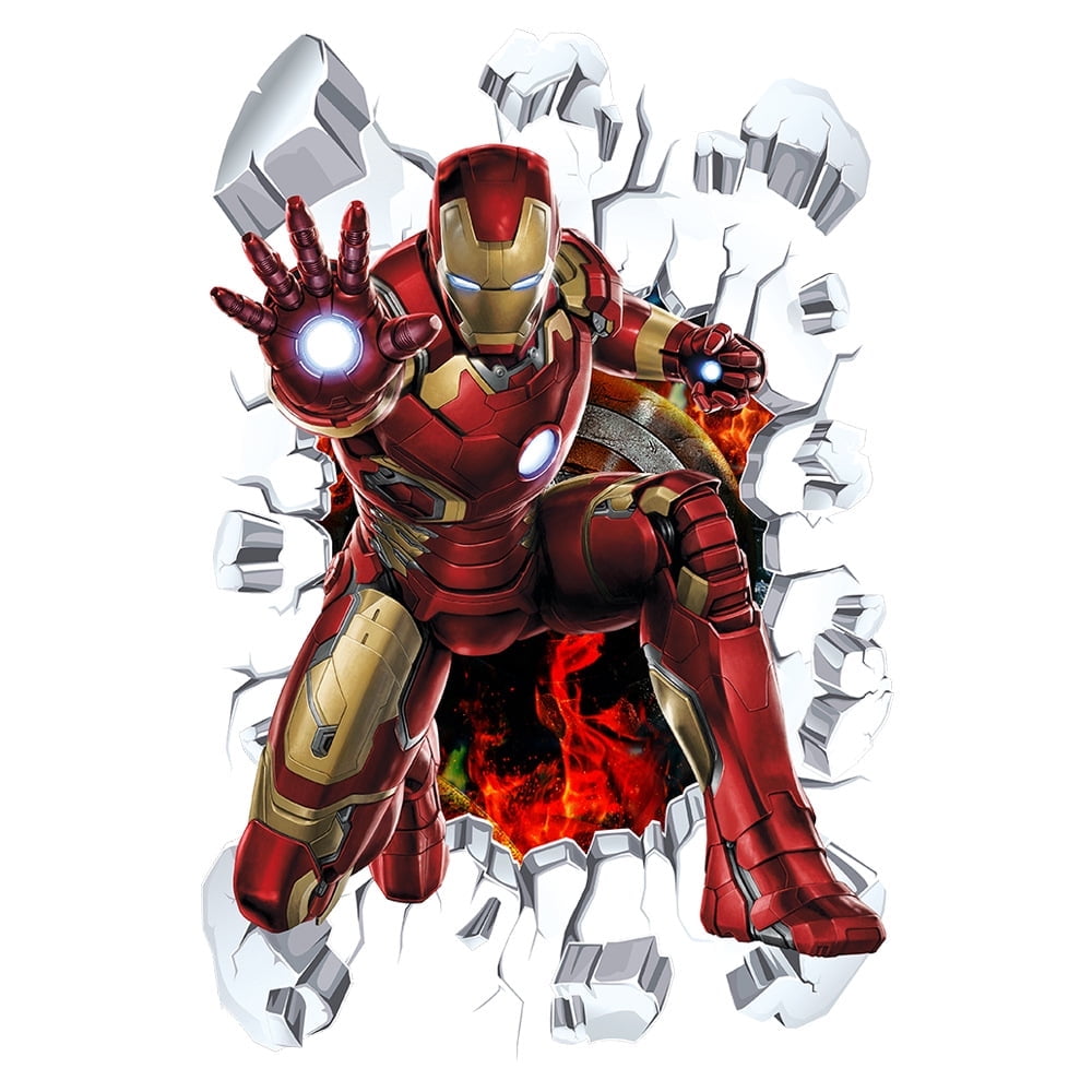 Iron Man Wall Sticker 3D Wall Sticker Children wall sticker Cartoon ...