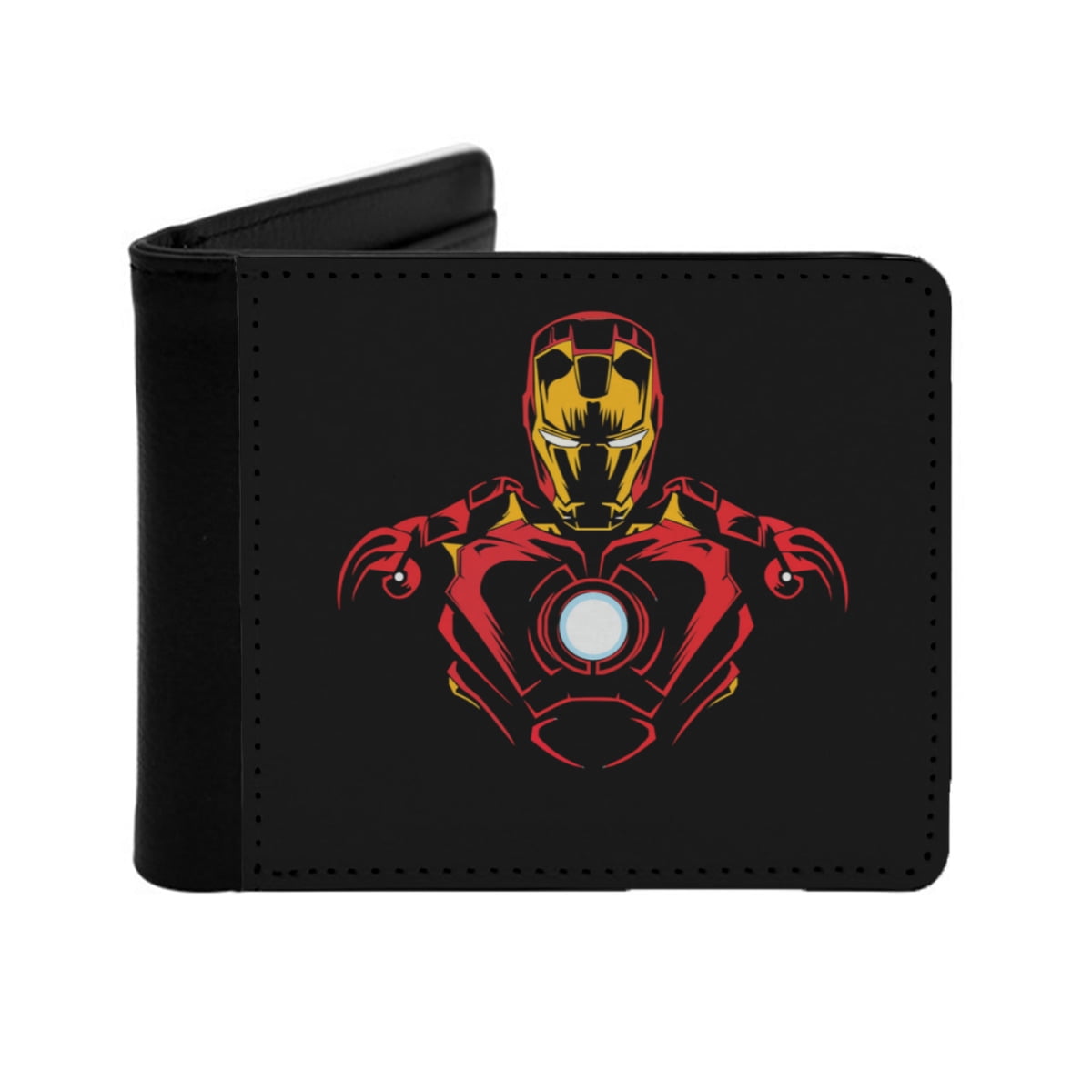 Iron Man Wallets for Men Faux Leather Slim Wallet Short Bi-fold Wallet ...