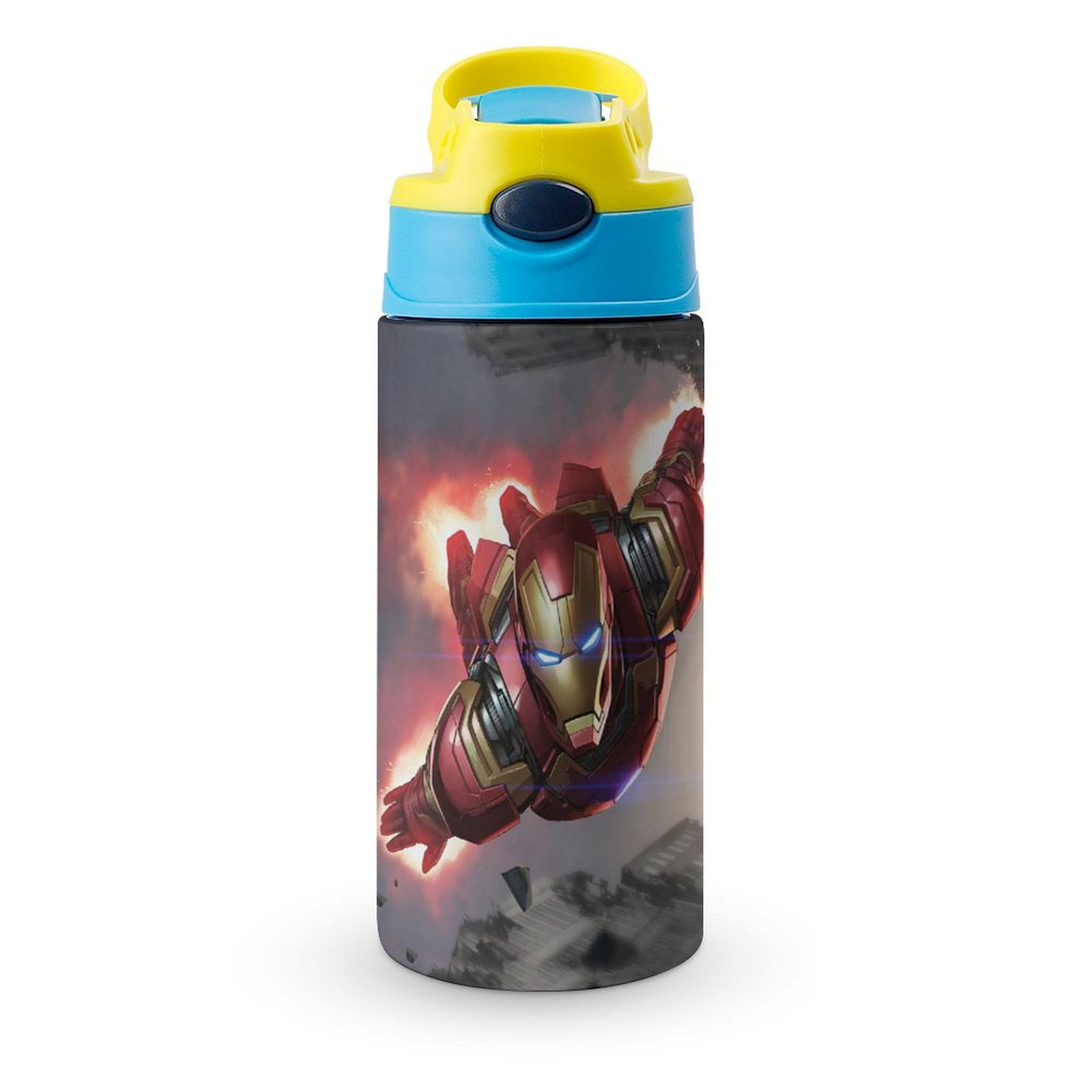 Iron Man Water Bottle with Straw Vacuum Insulated Stainless Steel ...