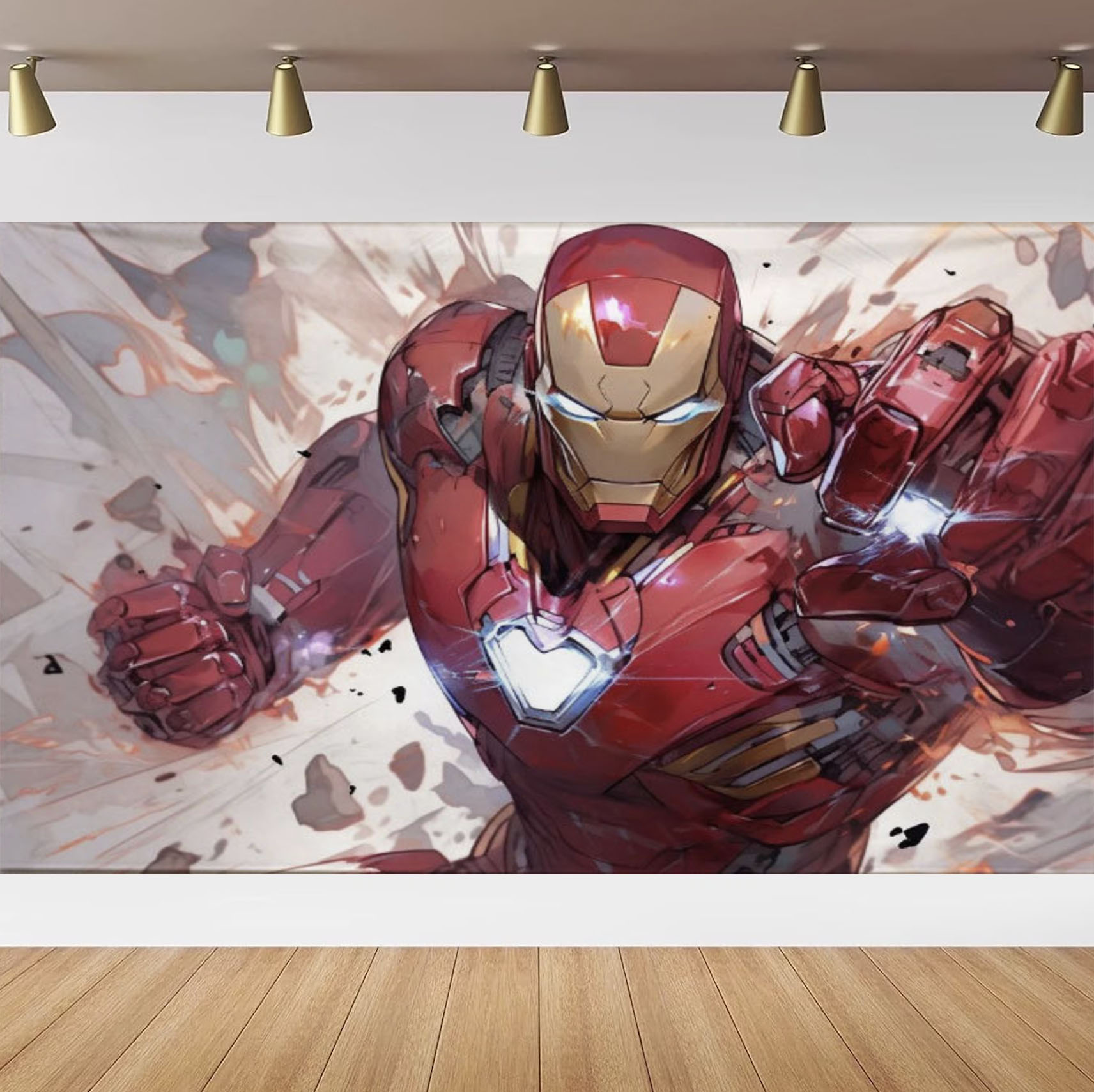 Iron Man backdrop, 60×40 inch Iron Man party decoration backdrop ...