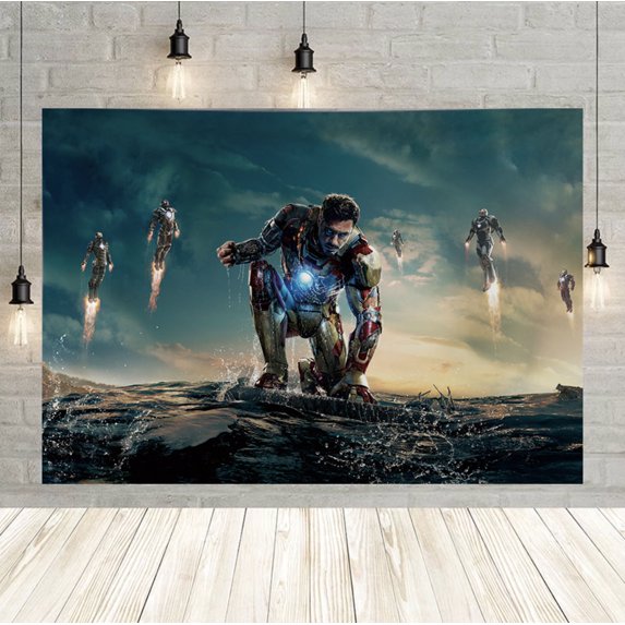 Iron Man backdrop, 60x40 inch Iron Man themed party backdrop, suitable ...
