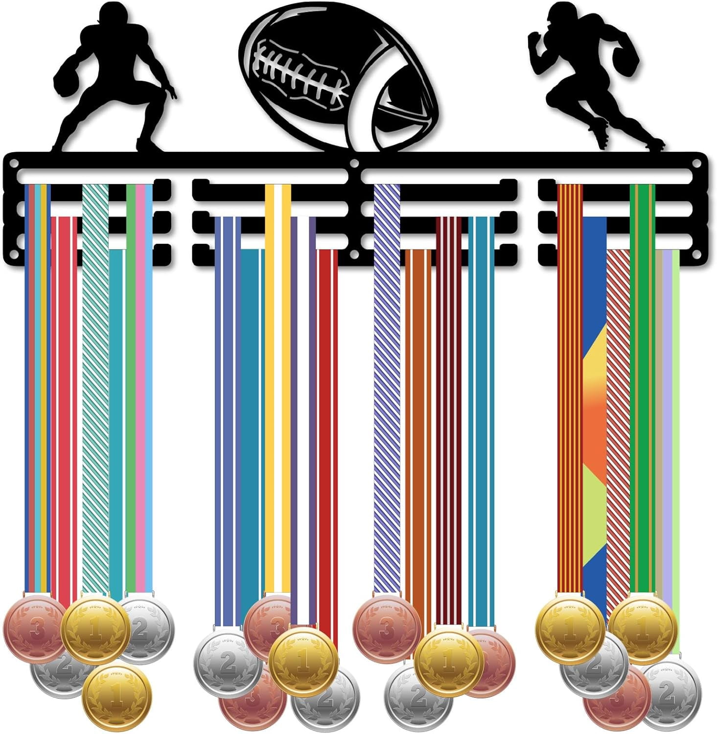 Iron Medal Hanger Holder Display Wall Rack 3-Line with Screws Black ...