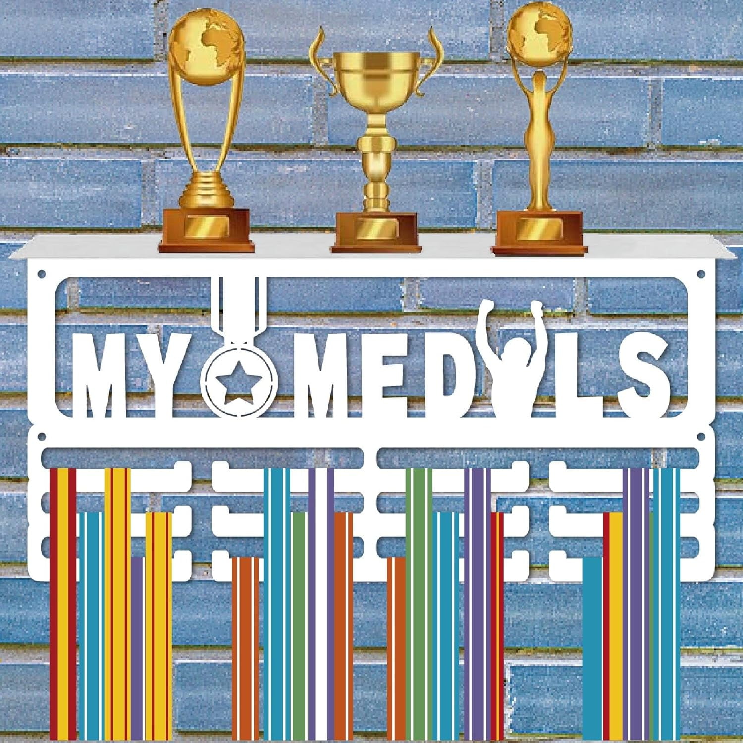 Iron Medal Holder Medals Display Hanger Rack with Hanger Hooks Medal ...