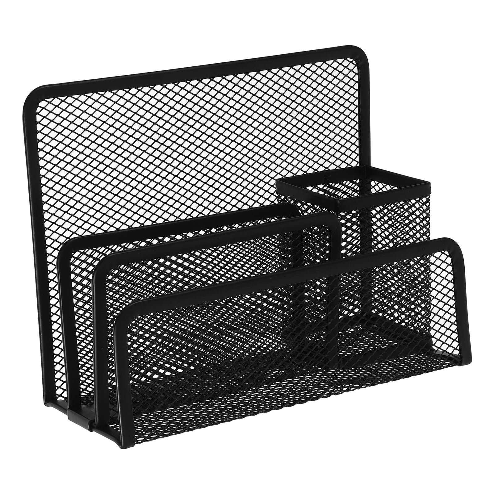 Iron Mesh Desktop Organizer Mesh Magazine File Holder Black Magazine ...