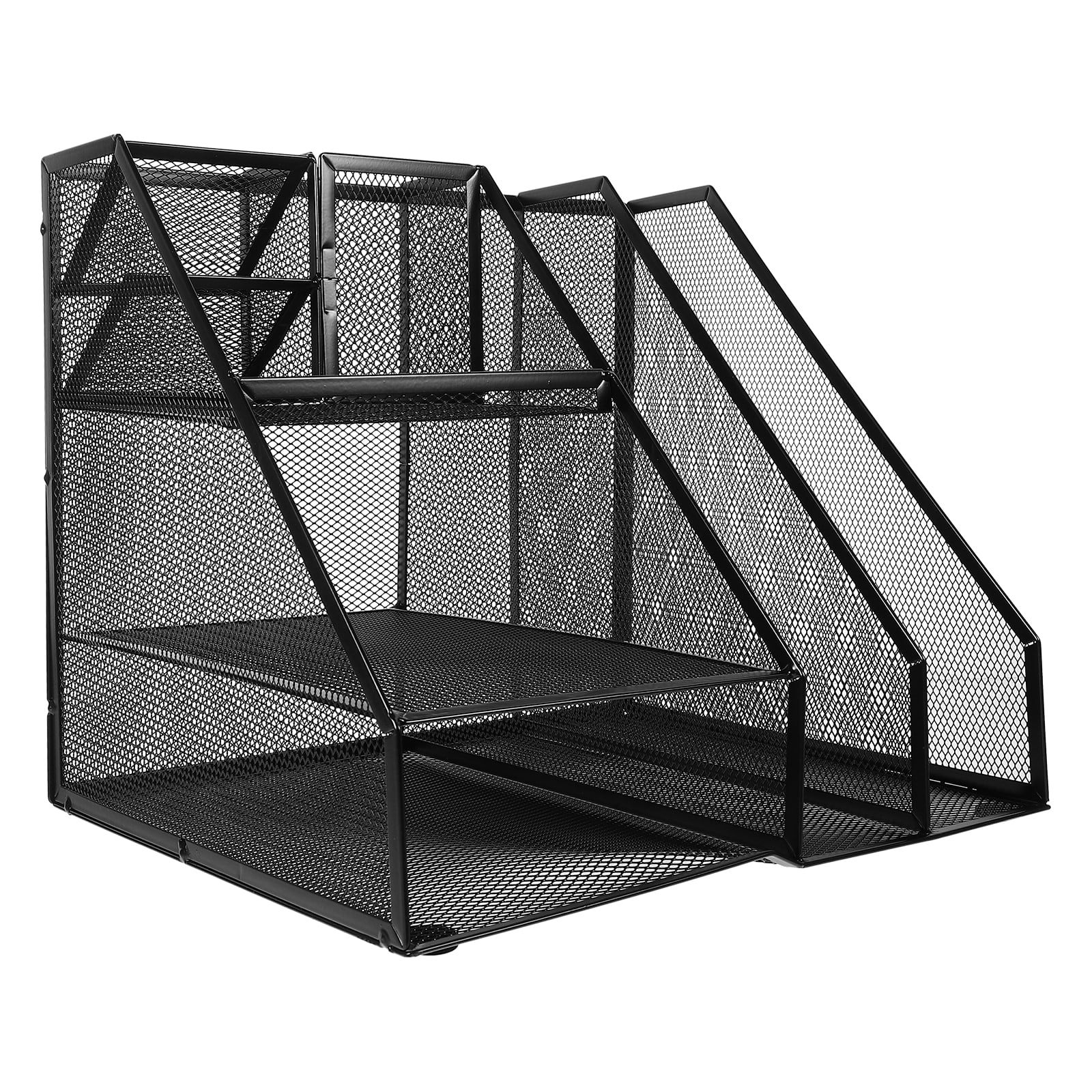 Iron Mesh File Desktop Storage Rack Desk Organizers Metal Desk Magazine ...