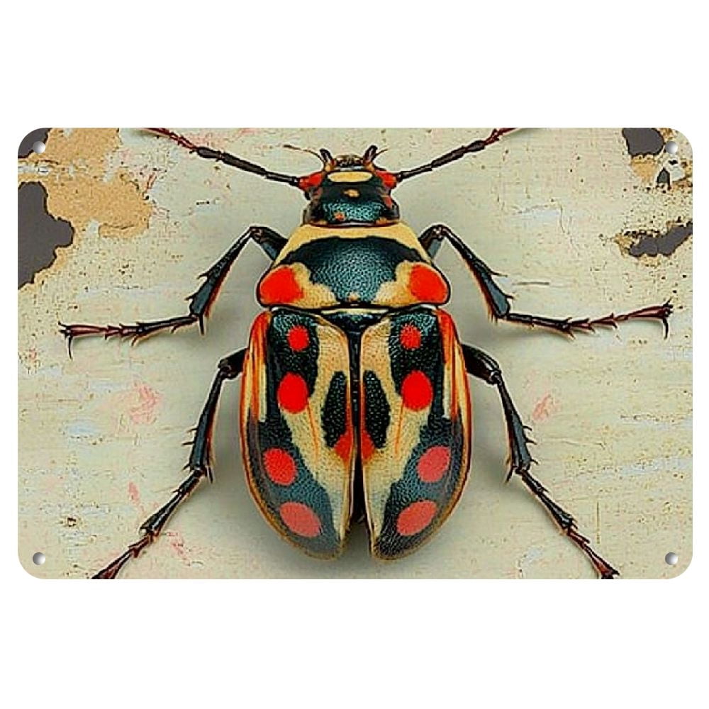 Iron Metal Beetle Art Sign - Vintage-Inspired Decorative Wall Plaque ...
