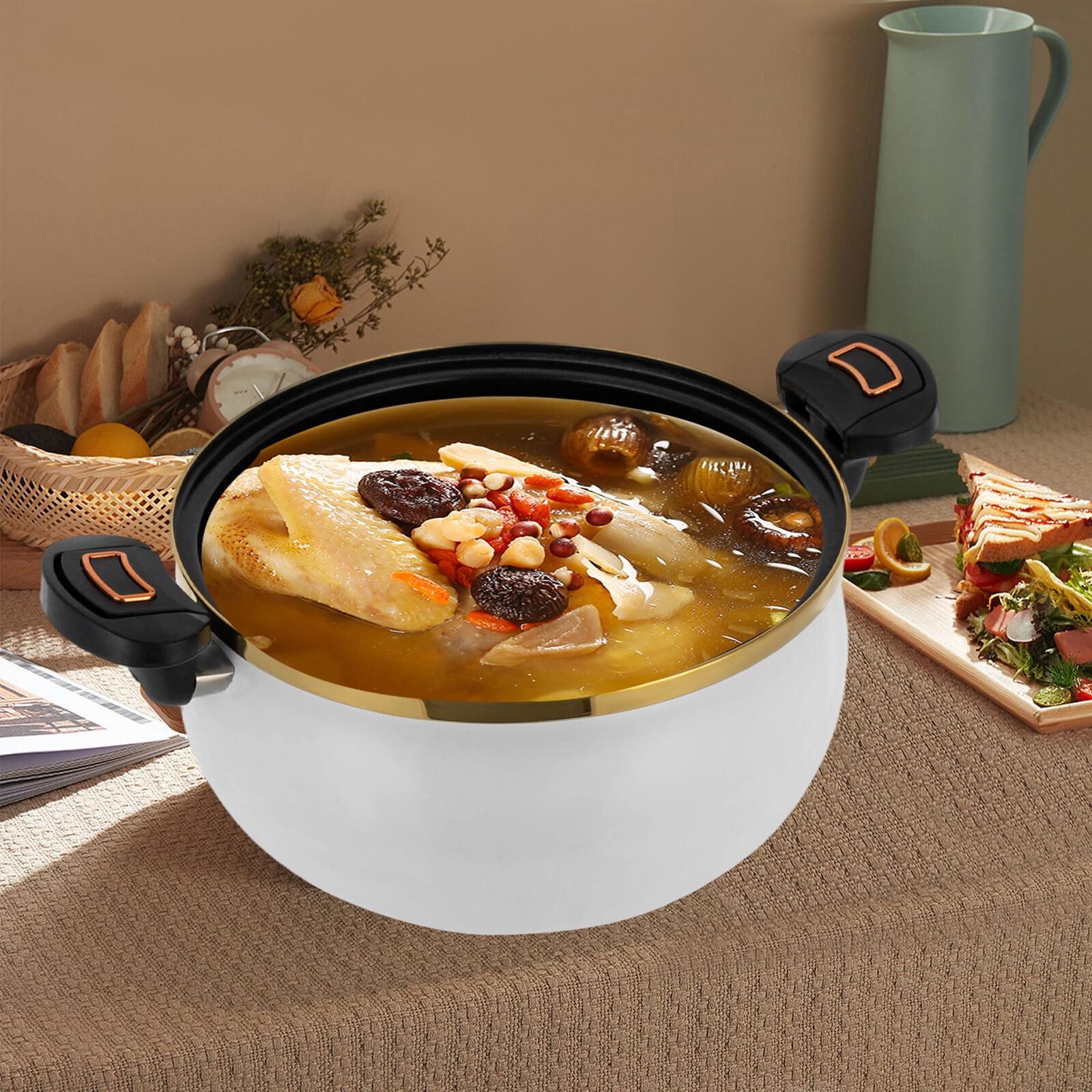 Iron Micro Pressure Cooker 8L Non-Stick Coating Quick Cooking Auto ...