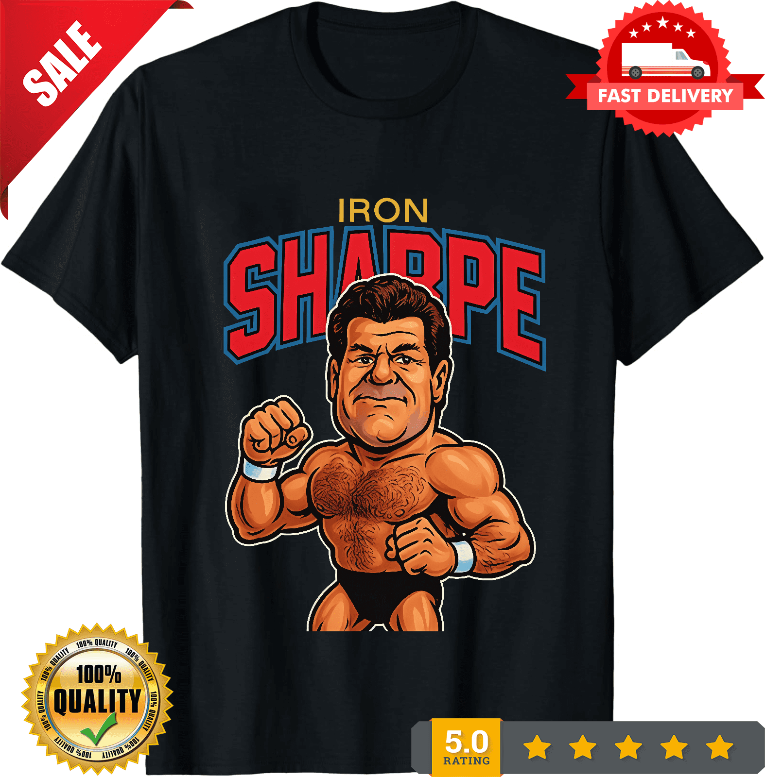 Iron Mike Sharpe Retro Wrestling Legend Caricature T Shirt, ULTRA ...