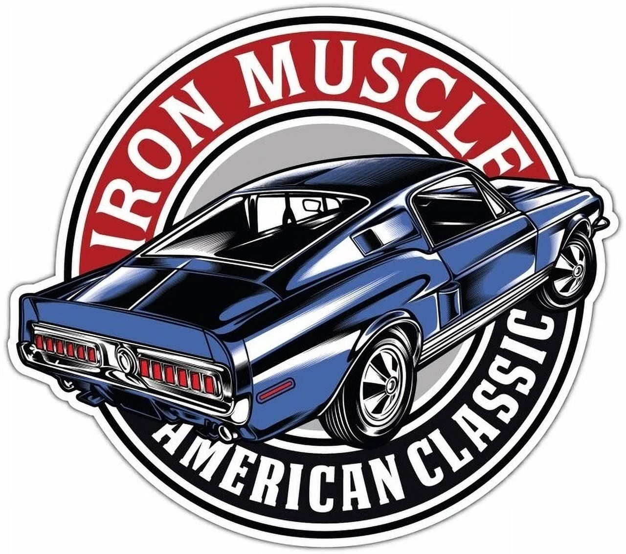 Iron Muscle American Classic Car Stickerphone Decal Water Bottle ...