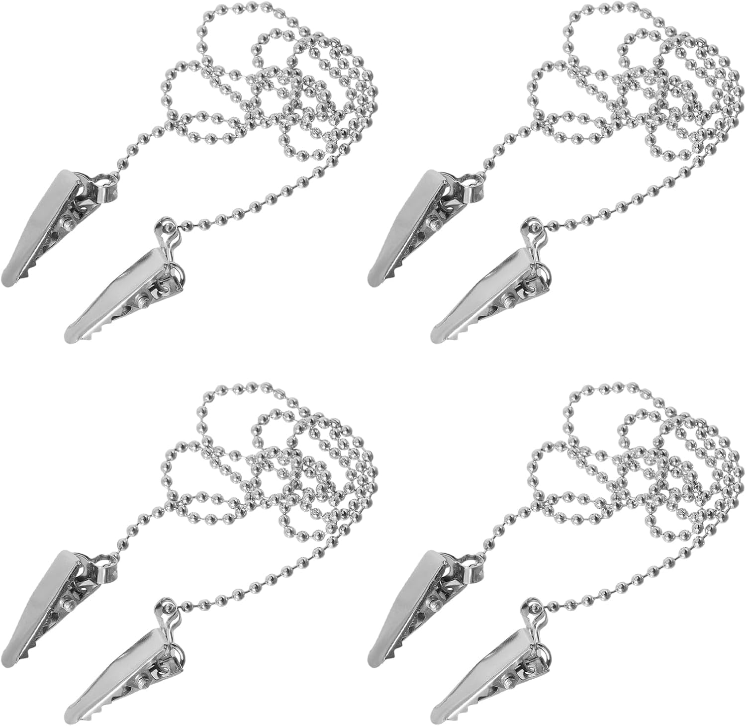 Iron Napkin Clip with Iron Beads Chain Platinum 500mm 4pcs/set ...