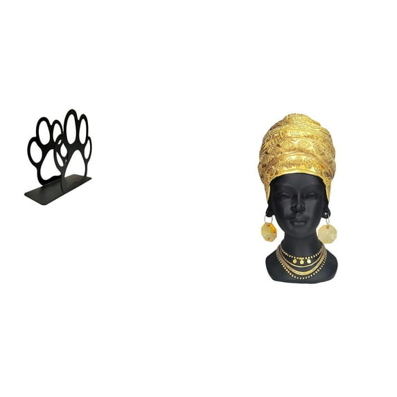 Iron Napkin Holder Tissue Dispenser African Woman Statue Unique Resin ...