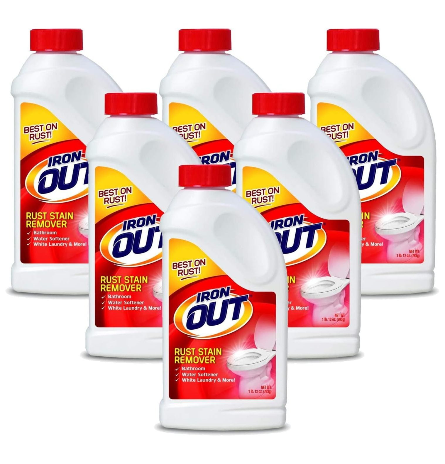 Iron OUT Powder Rust Stain Remover - 6 Pack, 1lb 12oz - Bathroom ...