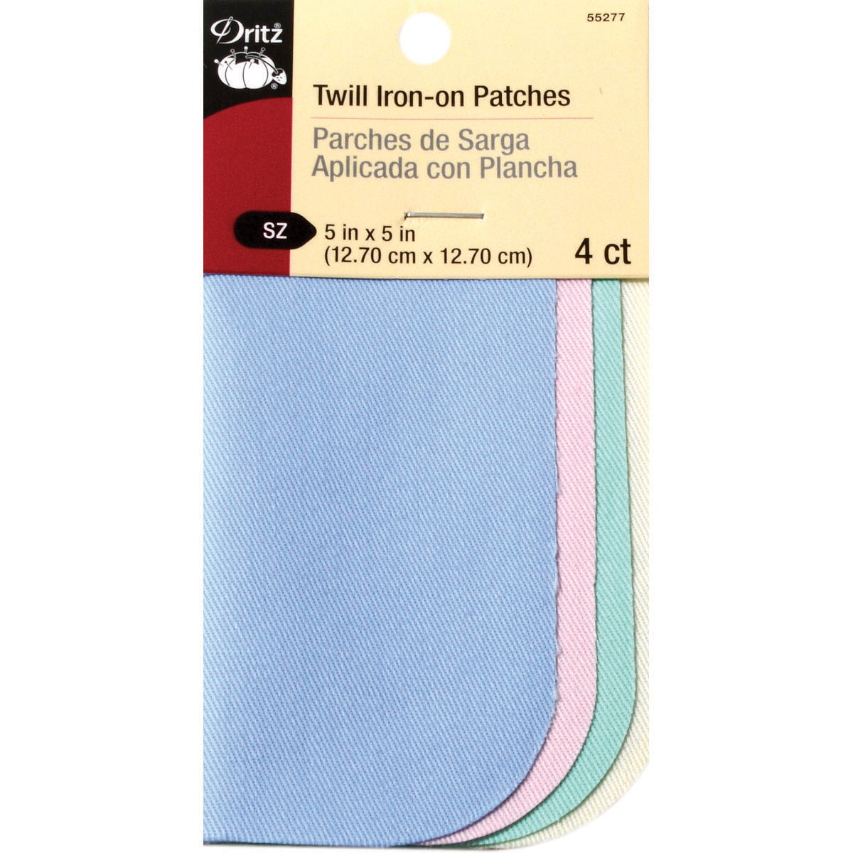 Iron-On Twill Patches 5" X 5" 4Pk, Pastels - Walmart.com