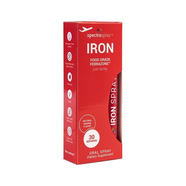 SpectraSpray Vegan Iron Oral Spray Supplement, Superior Absorption, No ...