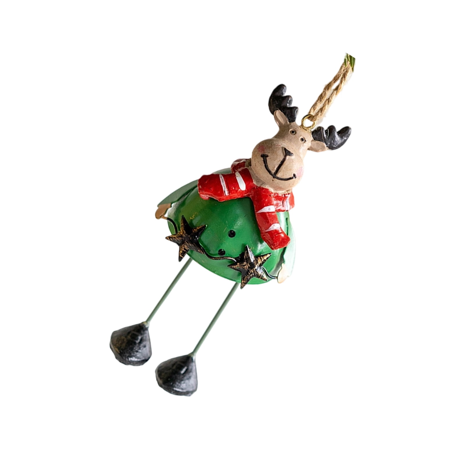 Iron Painted Santa Reindeer Christmas Ornaments, Figurines for Tree ...