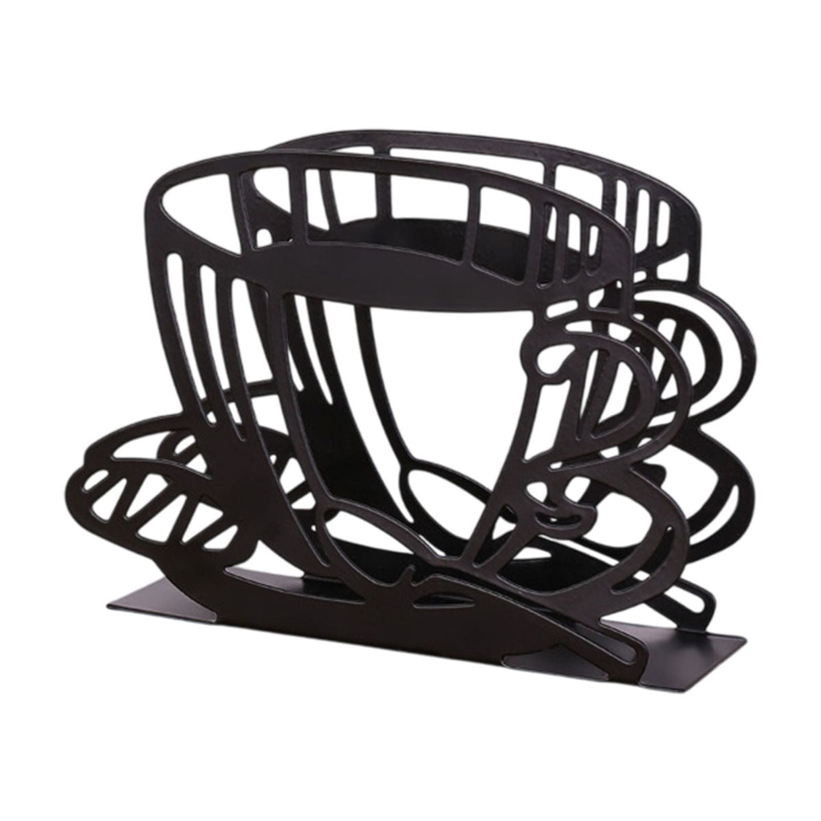 Iron Paper Towel Storage Rack - Black Napkin Holder for Kitchen and ...