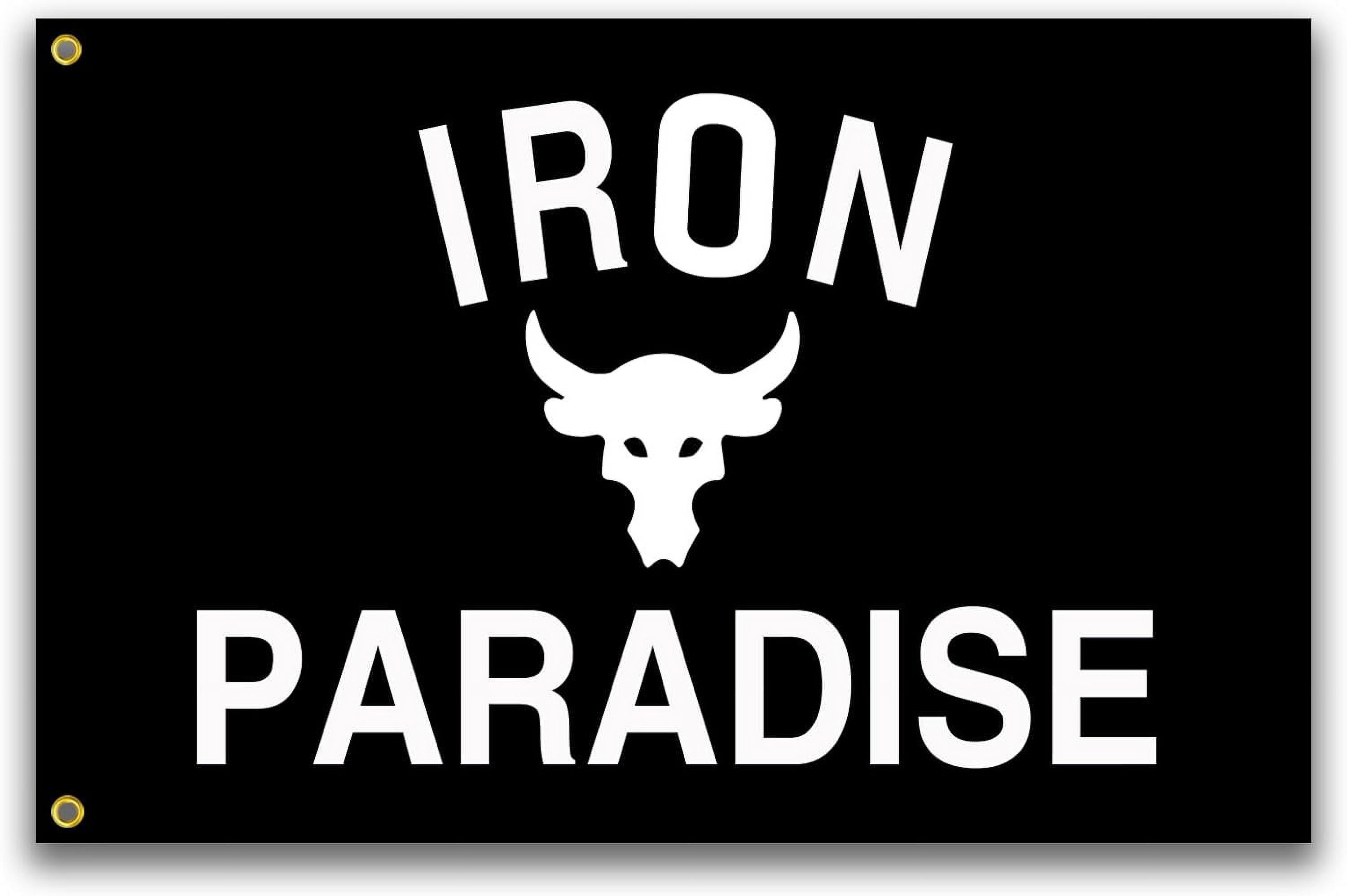 Iron Paradise Flag 4.85x8 FT Motivational Flag Fitness Inspirational ...