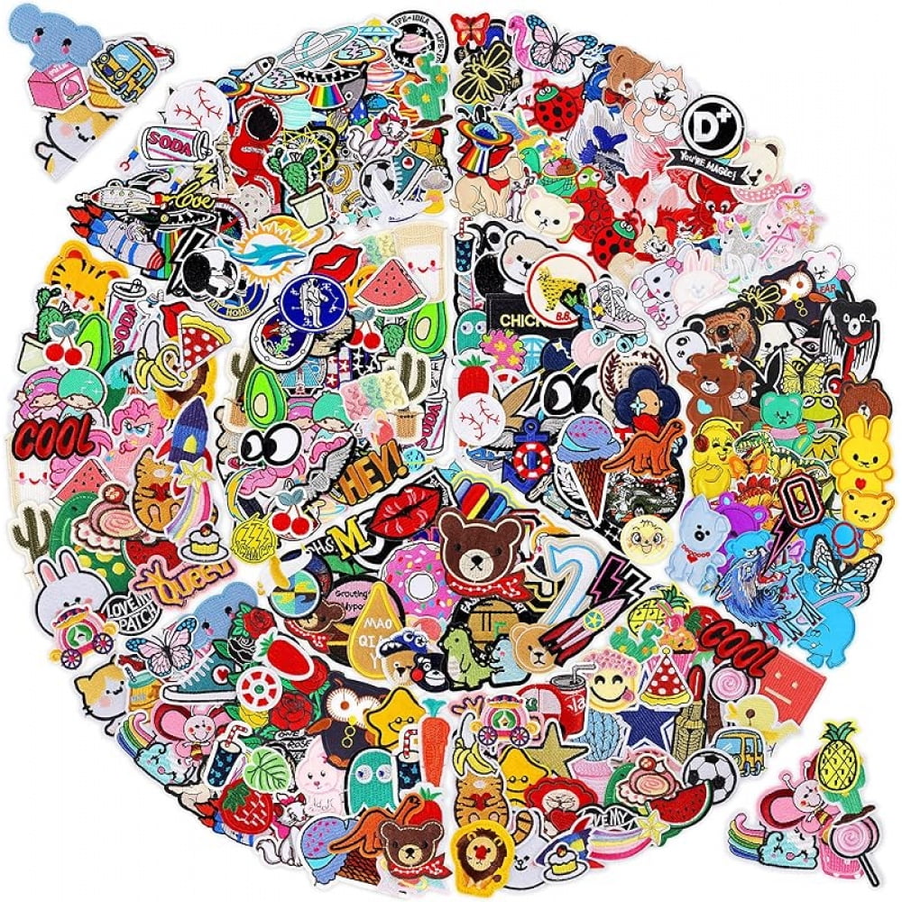 Iron on Patches for Clothing: 100Pcs Random Assorted Styles Funny Patch Repair Embroidered ...