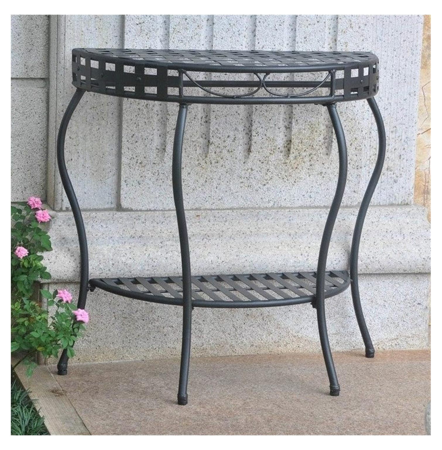 Iron Patio Console Table in Black - Walmart.com